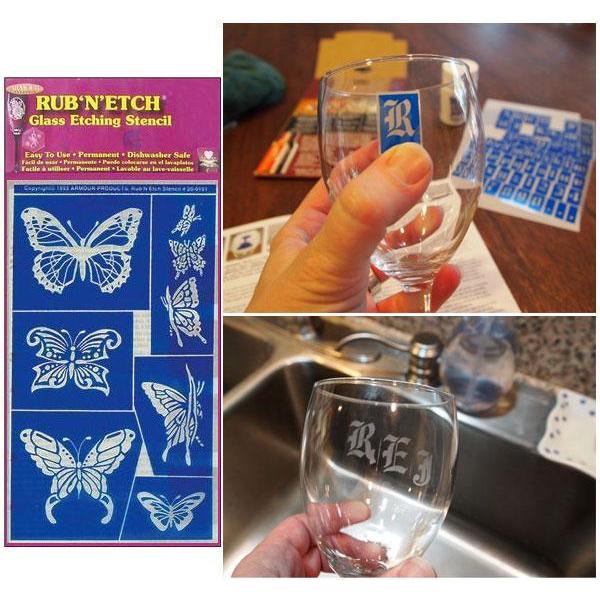 Butterflies 1（へら付き）210x120mmArmour Rub 'N' Etch Stencilsこちらのステンシルは、ガラス面にこすって（摩擦で）つけることができます。ステンシル後は簡単に落とすことができますが、再利用はでき...