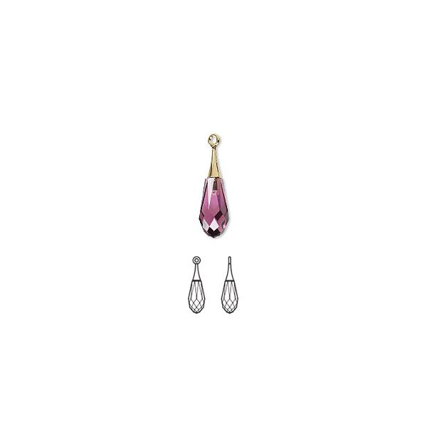 21-AMET-G Amethyst GLP|21x6mm21x6mm アメジスト＆ゴールドメッキ