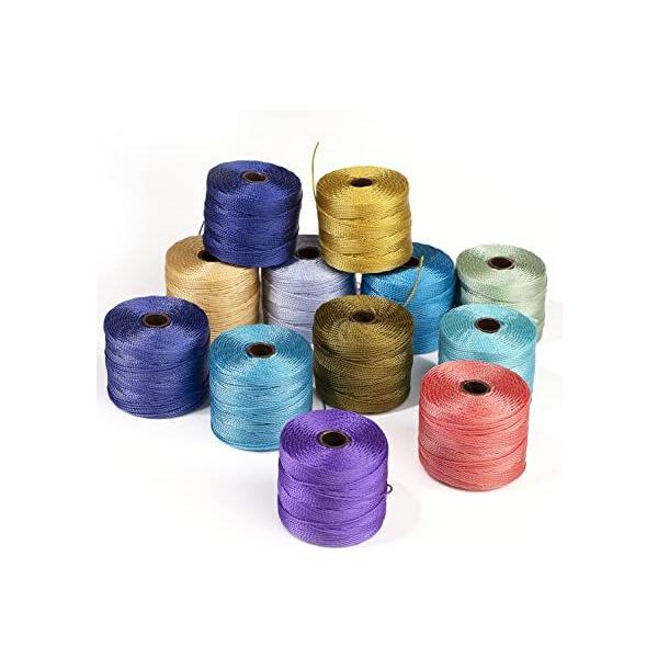 ビーズ繋ぎ、かぎ針編み、くみひもなどのジュエリー作成に！Beadsmith　Superlon　#18は、重くねじられたナイロン・コードです。11/0丸小ビーズによって適合します。46色有ります色の名称が同じでも、Super-LonとC-Lo...