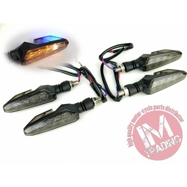 ○オン、オフ問わず似合うシャープなデザインです！○背面にもLEDを配置し被視認性や消し忘れに効果を発揮！○ポジションとウインカーが別配線となっているためお好みで配線してください○サイズ　本体幅95mm 高さ37mm　奥行31mm　ネジサイズ...