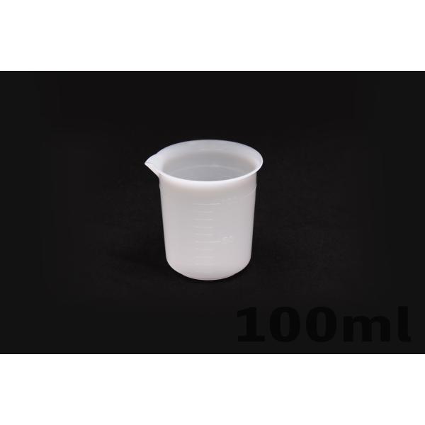【特長】●ポリエチレン製で射出成型品ですので、製品の肉厚が一定になっています。【仕様】●容量：100ml※目盛り付き