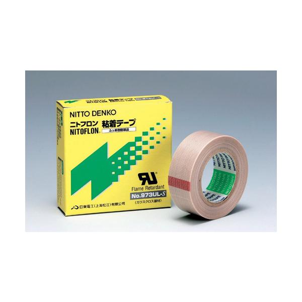 【仕様】品番：No.９７３ＵＬ−Ｓ厚さ(mm)：0.13mm幅(mm)：50長さ(m)：10【特長】・PTFE+ガラスクロスを材質としたテープで、伸びが小さく、機械的強度、寸法安定性に優れています。・厚生省告示第20号適合品。H種絶縁（18...