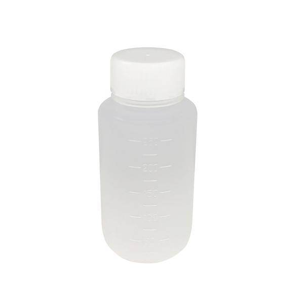 【仕様】材質：本体／ポリプロピレン（PP）　キャップ／ポリプロピレン（PP）容量：250ｍｌ目盛：25ml口内径(A)：31.8mm本体外径(B)：63mm蓋なし高さ（C）：129.5mm蓋付き高さ（D）132mm入数：200本入【特長】・...