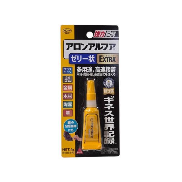 【特徴】●高速接着×強力●多用途、幅広い素材に使える●押しやすく使いやすい容器●ゼリー状だから、タレない、しみこまない【用途】●靴底、かかと部分の緊急補修●革小物の補修、レザークラフト●工作やハロウィンの飾りつけにも●プラモデル・フィギュア...
