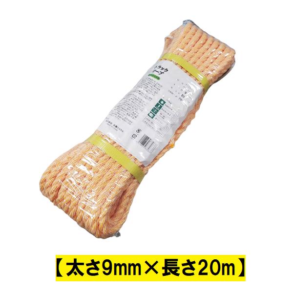 【用途】●トラックの積荷の荷締め・荷物の固定などで使用【特長】●耐候性:非常に良い●耐水性:良い●熱強度(60℃基準):良い●滑りにくい:非常に良い【仕様】●寸法:9mm×20m●材質:ポリエチレン&amp;ポリエステル●引張強度:約760kg