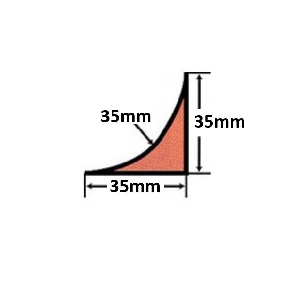 【仕様】●発泡R面木●再生材料の使用100％！再生プラスチック●認定番号：06131018号●Ｒ形状 35mm×長2000mm●1箱50本入