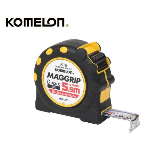 【メーカー】●コメロン【用途】●長さ測定に【特徴】●一人でも楽に測定できる強力マグネット爪●壁面、柱、天井のマーキングに便利な両面目盛●磨耗に強いナイロンコートテープ【仕様】●目盛仕様：メートル目盛、JIS1級、両面目盛●テープ幅：19mm...