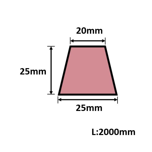 【仕様】●発砲素材目地棒●再生材料の使用100％！再生プラスチック●認定番号：06131018号●25mm×25mm×20mm×L2000mm●両面テーパー●1箱50本入