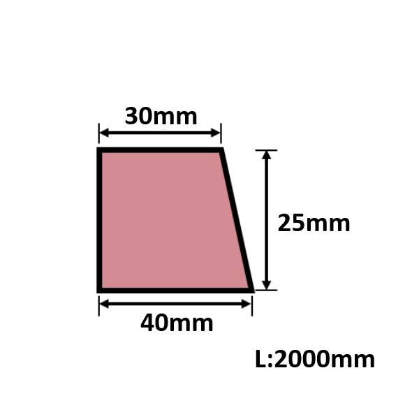 【仕様】●発砲素材目地棒●再生材料の使用100％！再生プラスチック●認定番号：06131018号●40mm×25mm×30mm×L2000mm●片面テーパー●1箱30本入