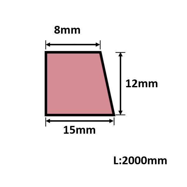 【仕様】●発泡目地棒●再生材料の使用100％！再生プラスチック●認定番号：06131018号●15mm×12mm×8mm×L2000mm●片面テーパー●1箱100本入