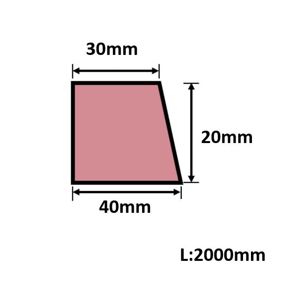 【仕様】●発泡目地棒●再生材料の使用100％！再生プラスチック●認定番号：06131018号●40mm×20mm×30mm×L2000mm●片面テーパー●1箱40本入