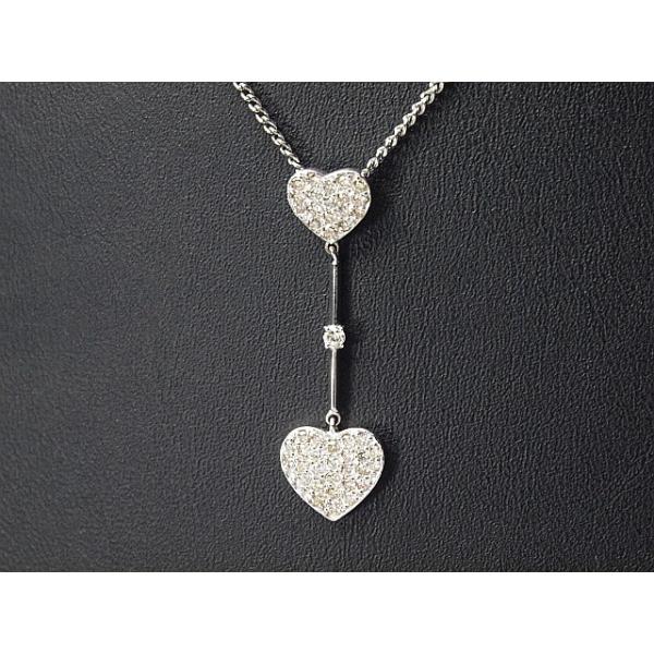 詳細：ノーブランド ハート ダイヤモンド/0.36ct ペンダント トップ K18WGハートモチーフ：上/縦0.63cm×横0.7cm 下/縦0.8cm×横0.9cm全長：3.0cm素材：K18WG刻印：K18WG 0.36重量：1.6g付...