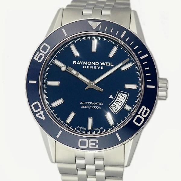 詳細：レイモンド・ウェイル RAYMOND WEIL フリーランサー 2760-ST3-50001 メンズ 自動巻 腕時計 新品同様型番：2760-ST3-50001サイズ：メンズフェイスカラー：ネイビーケースサイズ：42.3mm(リューズ...