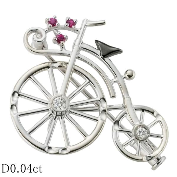 ブランド｜タサキ TASAKI商品名｜ ルビー ダイヤモンド 0.04ct 自転車 ブローチ型番｜―サイズ｜24.5mm×30.8mm(最大部分)重量 4.8g素材｜K18WG 刻印｜004 K18WG ブランドマーク参考定価｜―付属品｜当...
