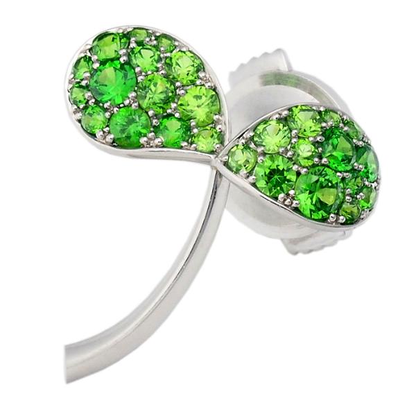 【必ずパソコン版表示で注意事項のご確認をお願いします】詳細：ギメル Gimel ベビーリーフ ピンブローチ 若葉 新芽 二葉 双葉 デマントイドガーネット Demantoid garnet ダイヤモンドブローチ Pt950サイズ：約縦1.8...