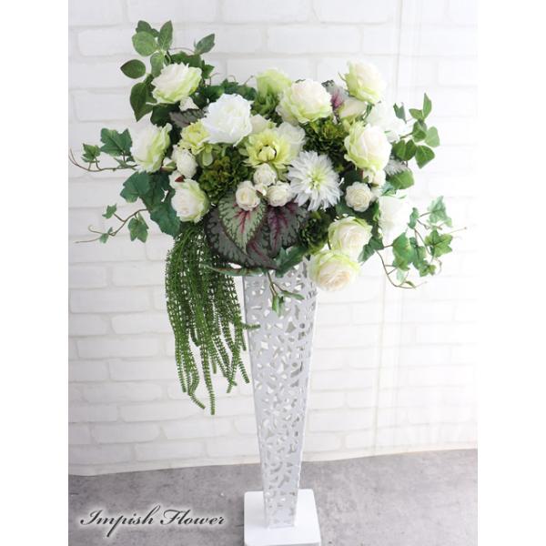 アーティフィシャルフラワー 造花 使用■サイズ:幅:68 奥行:33 高さ:105 (cm) ■主な使用造花：バラ ダリア高級造花を使用したアレンジメントです。インテリアとしてはもちろん贈り物としてもおすすめです。用途例：誕生日、結婚祝い、...