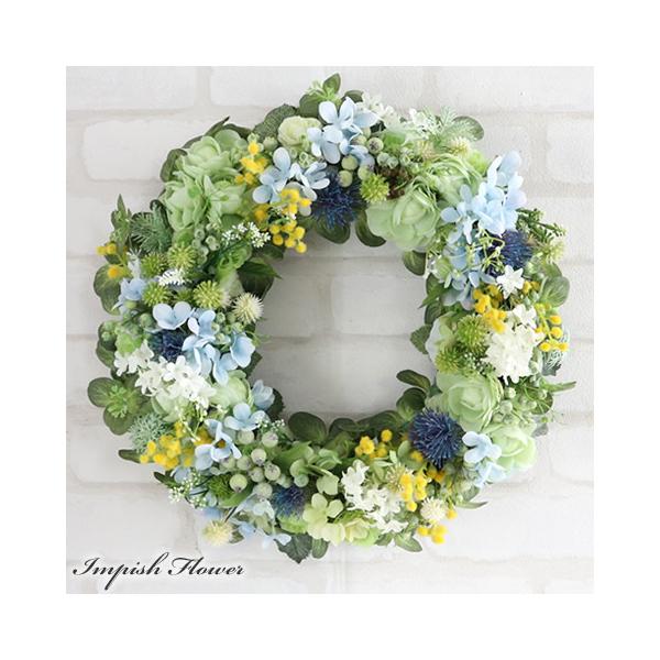 アーティフィシャルフラワー 造花 使用■アレンジサイズ: 直径:38 奥行き:11 (cm) ■主な使用造花：あじさい・ラナンキュラスインテリアとしてはもちろん御祝い用にもぴったりの豪華な造花を使った壁掛けリースのアレンジメント用途例：誕生...