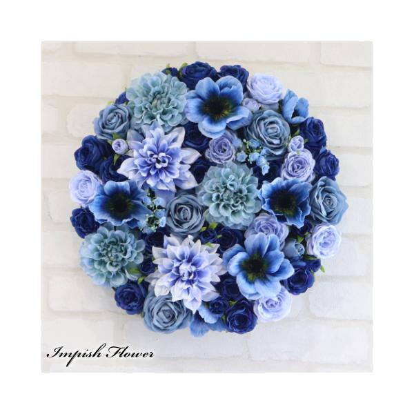アーティフィシャルフラワー 高級造花 使用■サイズ: 幅:40 奥行き:8 高さ:40 (cm) ■主な使用造花：ダリア・バラインテリアとしてはもちろん御祝い用にもぴったりの豪華な造花を使ったリースのアレンジメント用途例：誕生日、結婚祝い、...