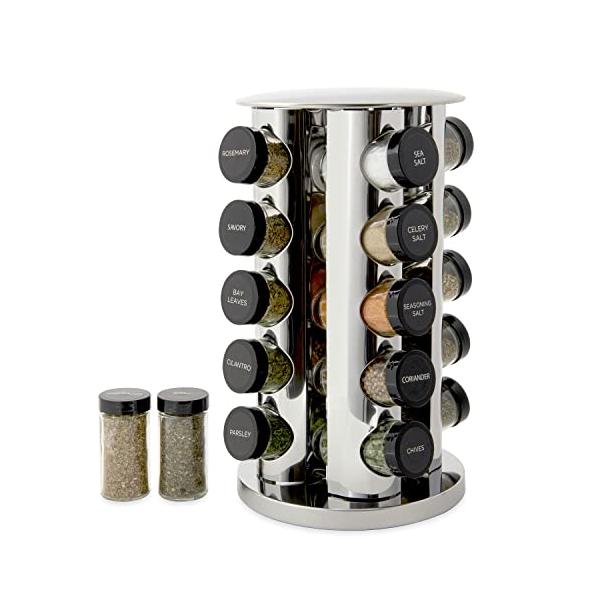 商品名: スタイリッシュと機能性を両立！オールドトンプソン（カメンステイン）　20本 スパイスラック　レボルビング式スパイスタワー【並行輸入】 Kamenstein 20 Jar Revolving Countertop Spice Rac...