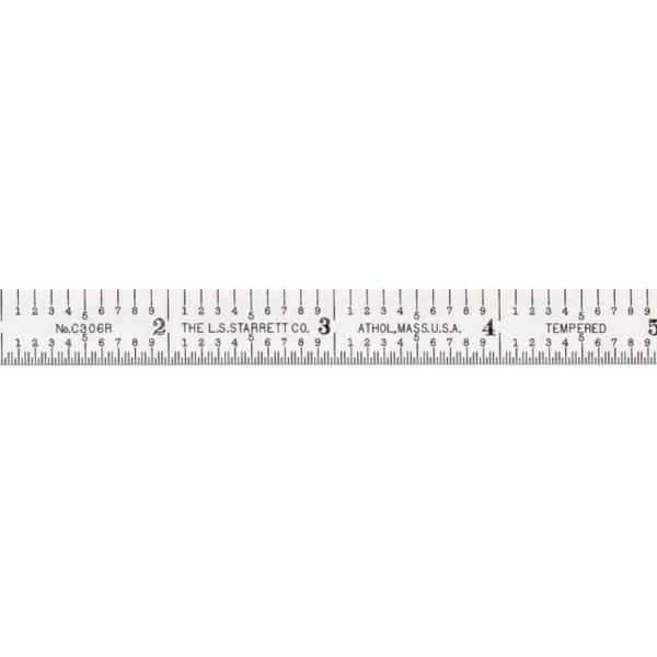 商品名: Starrett C306R-6 Full Flexible Steel Rule With Inch Graduations, 6R Graduations, 6 Length, 1/2 Width, 1/64 Thicknes...