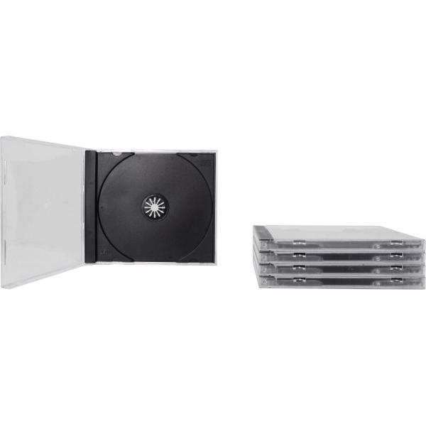 商品名:  5 Standard Empty Clear Replacement CD Jewel Boxes with Dark Gray/Black Inner Trays (Assembled) #CDBIS10DG (Grey Tr...