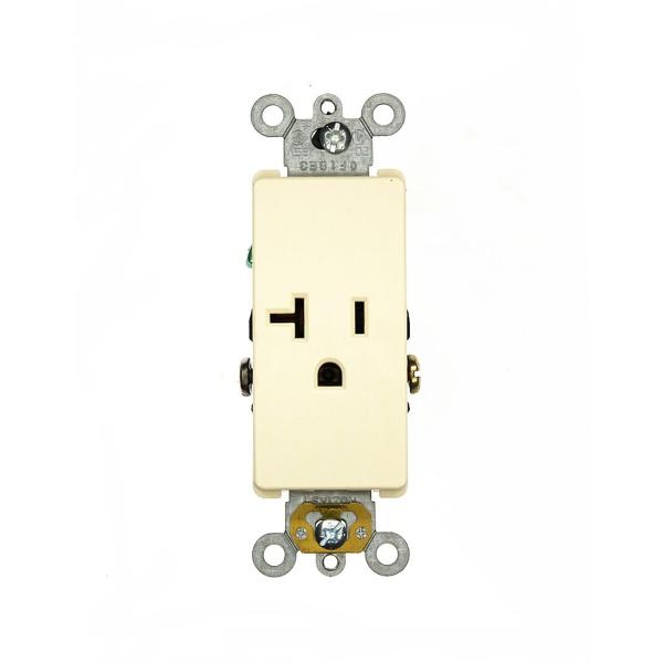 商品名: Leviton 20?A、125?V、デコラプラスシングルコンセント、商用グレード、self-grounding 16341-A 1 Leviton 16341-A 20 Amp, 125 Volt, Decora Plus Si...