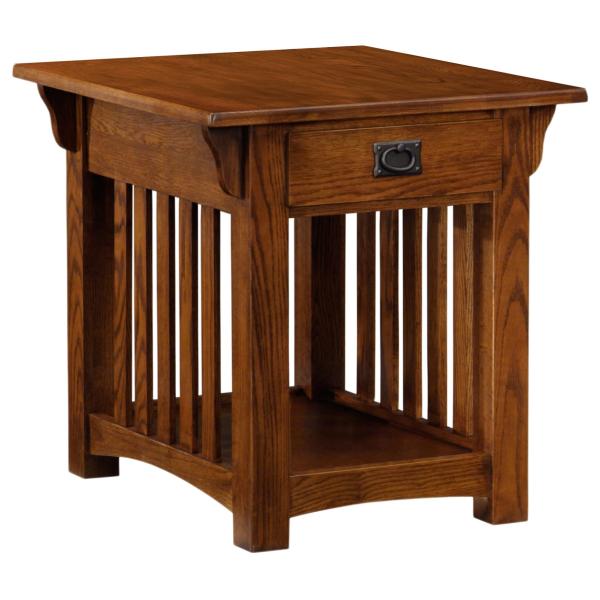商品名:  Leick Furniture Mission Drawer End Table, Solid ash and oak veneers, 22 in x 25 in x 23 in, Russetブランド: Leick Home...