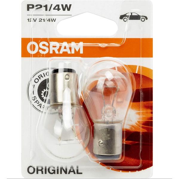 商品名: OSRAM Original 12V P21/4W halogen auxiliary lights 7225-02B in double blister OSRAM Original 12V P21/4W halogen aux...