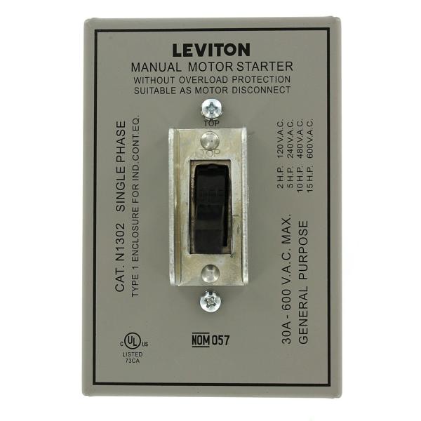 商品名: Leviton n1302-ds 30?Amp、600ボルト、Toggle inタイプ1エンクロージャdouble-poleとして適切なACモータースターターモーター切断、工業用グレード、固定、グレー [並行輸入品] Levito...