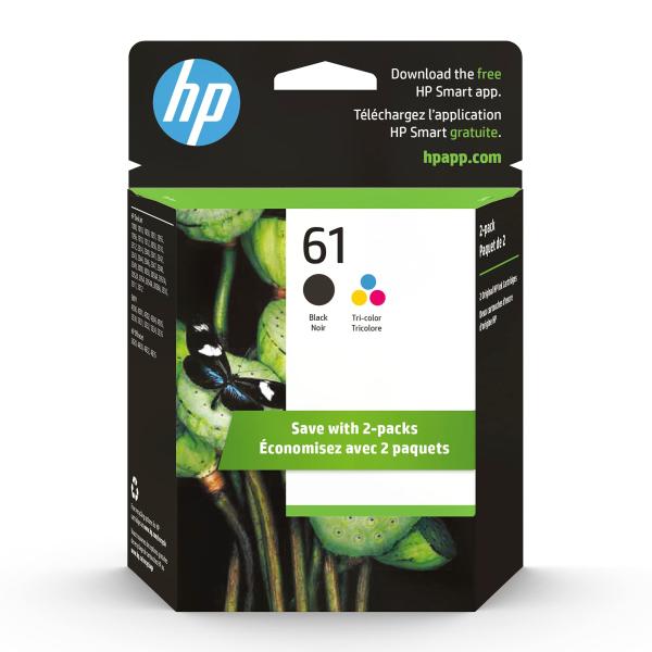 商品名:  HP 61 Black/Tri-color Ink (2 Count - pack) | Works with DeskJet 1000, 1010, 1050, 1510, 2050, 2510, 2540, 3000, 30...
