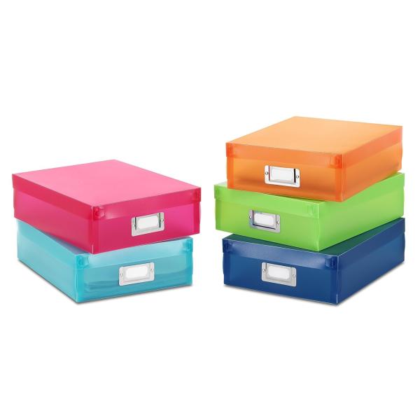 商品名: (1, Set of 5) - Whitmor 6754-491-5 Plastic Document Boxes Set of 5 Assorted Colours Whitmor Plastic Document Boxes,...