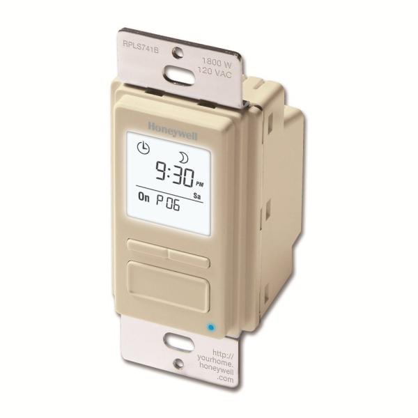 商品名: Honeywell RPLS741B1007/U EconoSWITCH 7-Day Programmable Timer for Lights, Light Almond Honeywell Home RPLS741B1007 ...
