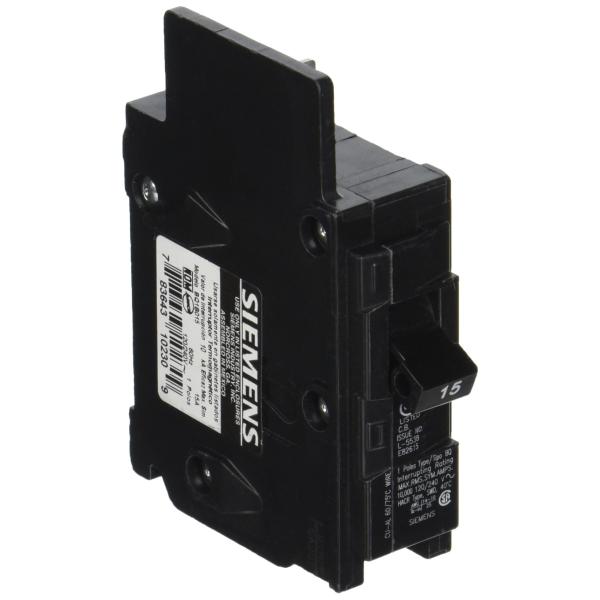 商品名: Siemens BQ1B015 15-Amp Single Pole 120-Volt10KAIC Lug In / Lug Out Breaker by Siemens Siemens BQ1B015 15-Amp Single...
