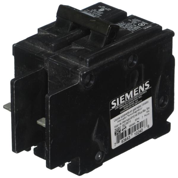 商品名: Siemens BQ2B015 15-Amp Double Pole 120 / 240-Volt 10KAIC Lug In / Lug Out Breaker by Siemens Siemens BQ2B015 15-Amp...
