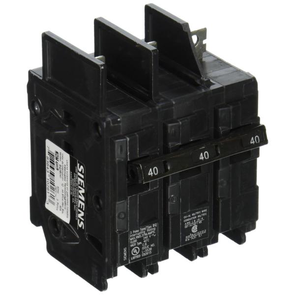 商品名: Siemens BQ3B040 40-Amp Three Pole 240-Volt 10KAIC Lug In / Lug Out Breaker by Siemens Siemens BQ3B040 40-Amp Three ...