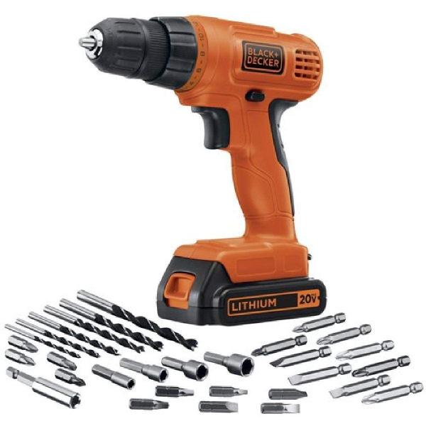 商品名: Black &amp; Decker LD120VA 電動ドリル BLACK+DECKER 20V MAX* POWERECONNECT Cordless Drill/Driver + 30 pc. Kit (LD120VA)ブラ...