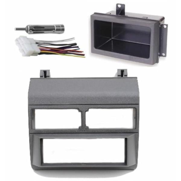 商品名: Grey Gray Complete Single Din Dash Kit + Pocket Kit + Wire Harness + Antenna Adapter Compatible with Chevrolet &amp...