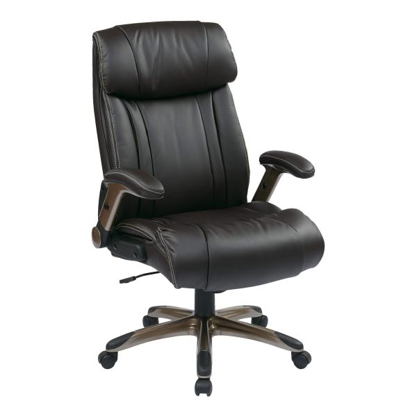 商品名:  Office Star ECH Series High Back Executive Bonded Leather Office Chair with Adjustable Padded Flip Arms, Espresso ...