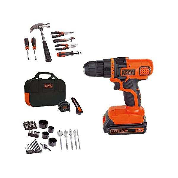 商品名: 68PC 20V DRILL KIT BLACK+DECKER 20V Max Drill &amp; Home Tool Kit, 68 Piece (LDX120PK)ブランド: BLACK+DECKER(TM)高さ: 49c...
