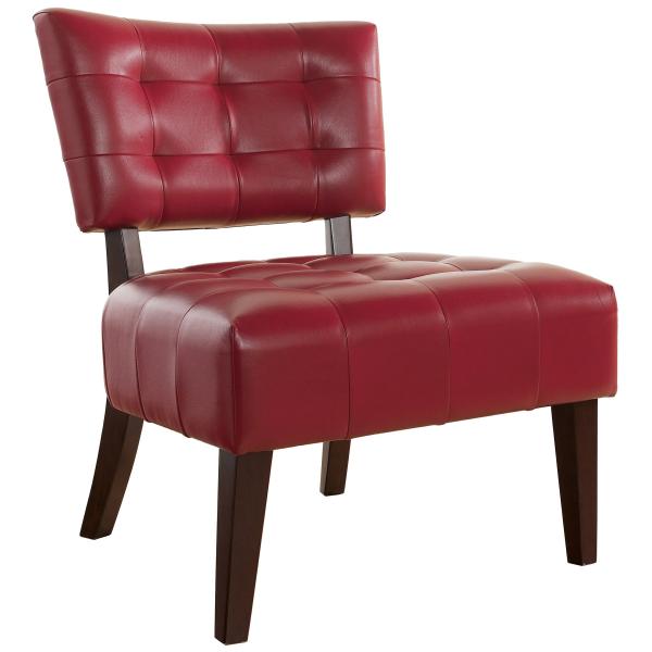 商品名:  Roundhill Furniture Blended Leather Tufted Accent Chair with Oversized Seating, Redブランド: Roundhill Furniture高さ: 35...