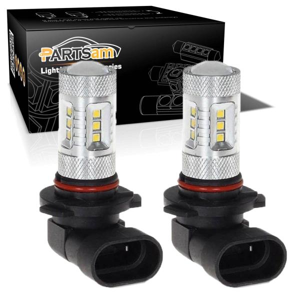 商品名: Partsam 9005 9145 HB3 LEDフォグライト電球 5-2323-SMD ホワイト 80W ハイパワーフォグライト交換用 車 トラック用 Partsam 9005 9145 HB3 LED Fog Light Bu...