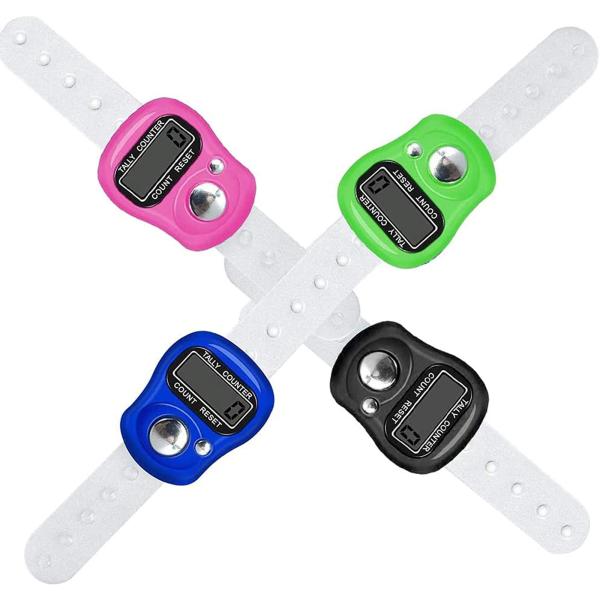 商品名: Cosmosョ4 Pcs Case Resettable 5 Digit LCD Electronic Finger Counter Hand Tally (Black, Hot Pink, Green, Blue) by Cos...