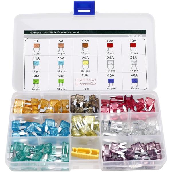 商品名Generic 160pcsミニブレードヒューズ品揃えAuto車オートバイSUVヒューズキットGeneric 160pcs Mini Blade Fuse Assortment Auto Car Motorcycle SUV Fuse...