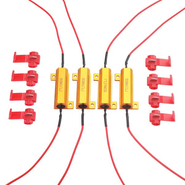 商品名: 4Pcs Aaron 50W 6ohm Load Resistors - Fix LED Bulb Fast Hyper Flash Turn Signal Blink Error Code (Resistors get very...