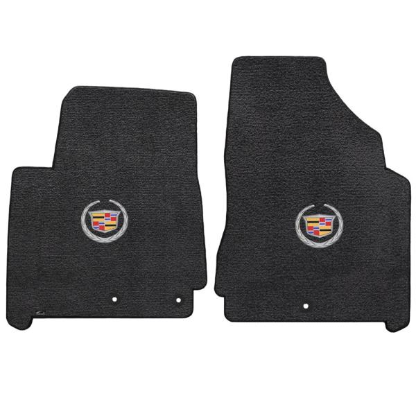 商品名: 2012???2016キャデラックSRXブラックVelourtexフロアマット???Crest &amp; Wreathロゴ 2012-2016 Cadillac SRX Black Velourtex Floor Mats - ...