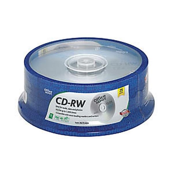商品名: Office Depot 〓ブランド書き換え可能CD - RWメディアスピンドル、700?MB / 80分、12?x、25パック Office Depot Brand CD-RW Rewritable Media Spindle,...