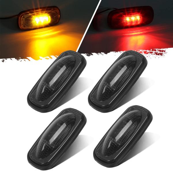 商品名:  Partsam 2x Amber + 2x Red LED Fender Marker Replacement For DODGE 2003-2009 RAM 3500, Smoked Lens LED Fender Bed S...