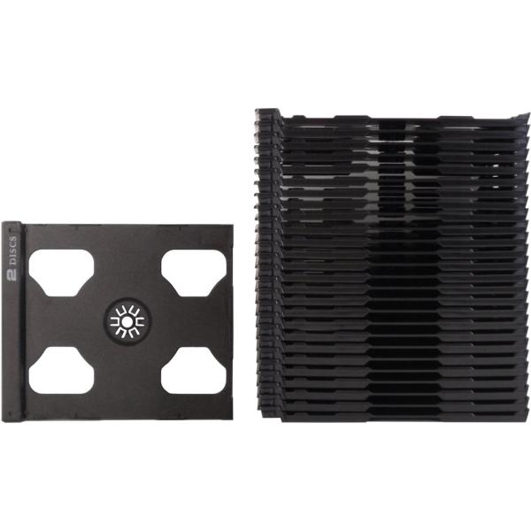 商品名:  Hinged Black CD Smart Trays - Holds 2 Discs, 1 on Each Side - Fits Any Standard 10mm CD Jewel Box - Lot of 25ブランド:...