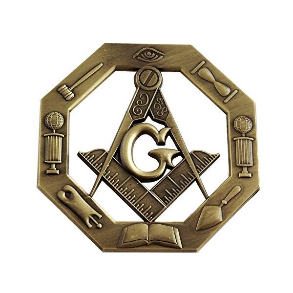 商品名: フリーメイソン エンブレム Gマーク コンパス Working Tools Antique Masonic Auto Emblem - [Brass][3'' Tall]ブランド: The Masonic Exchange商品サイ...