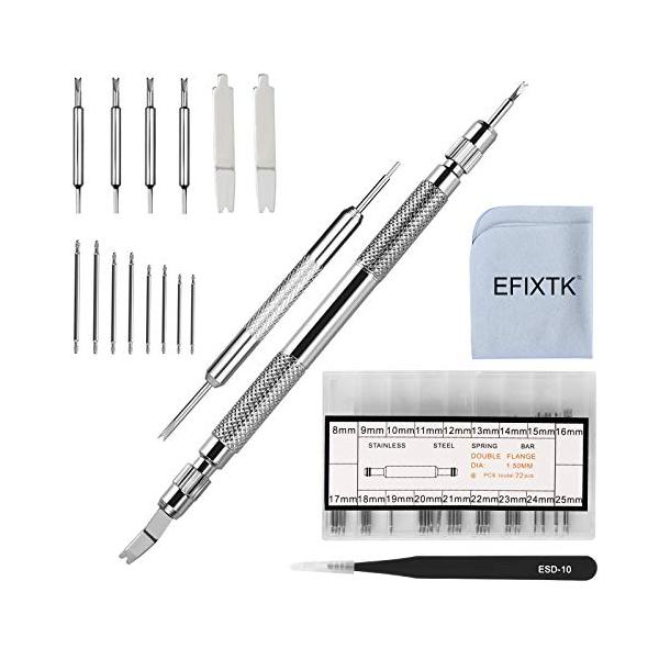 商品名:  EFIXTK Spring Bar Tool Set with Extra 6 Tips Pins for Watch Wrist Bands Strap Removal Repair Fix Kit,72PCS Extra W...